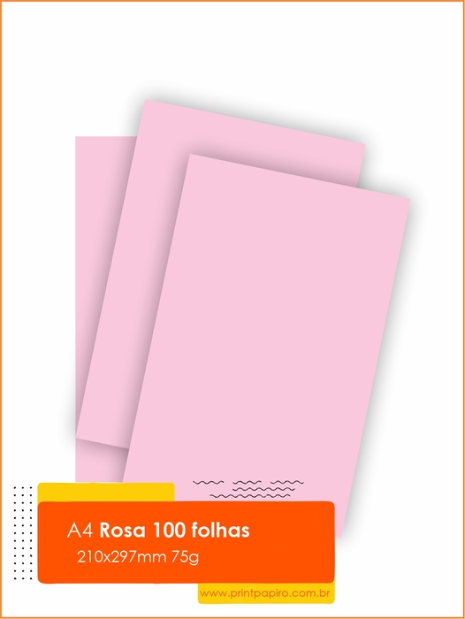 A4 Rosa 100 folhas :: Printpapiro